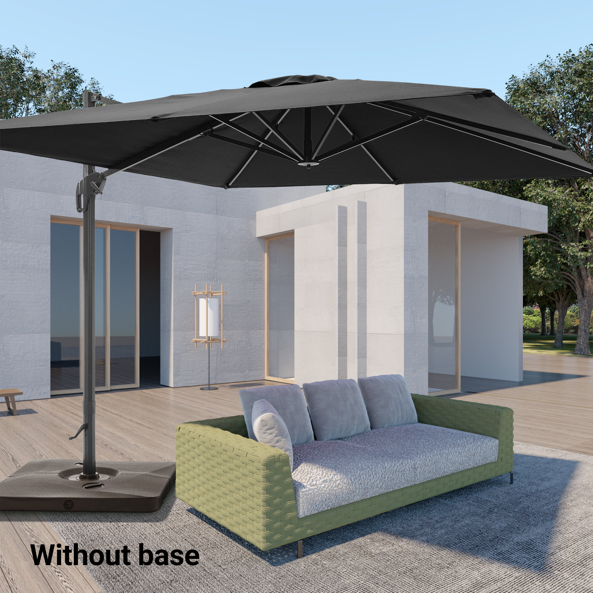 Island Umbrella 10FTx10FT Square Cantilever Patio Umbrella 360 ...