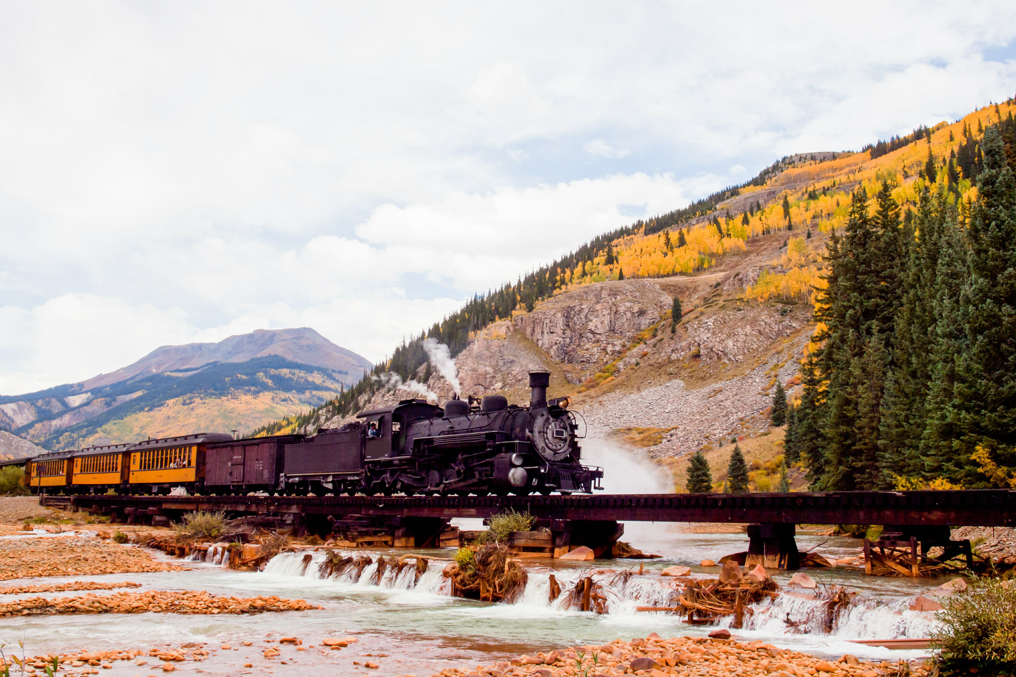 Ebern Designs Steam Locomotive Engine - Wrapped Canvas Photograph | Wayfair
