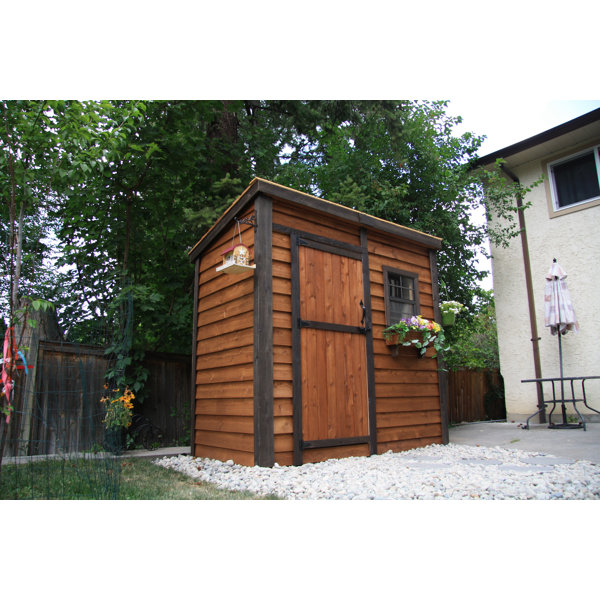 Outdoor Living Today 8 ft. W x 4 ft. D Single Door Cedar Wood Storage ...