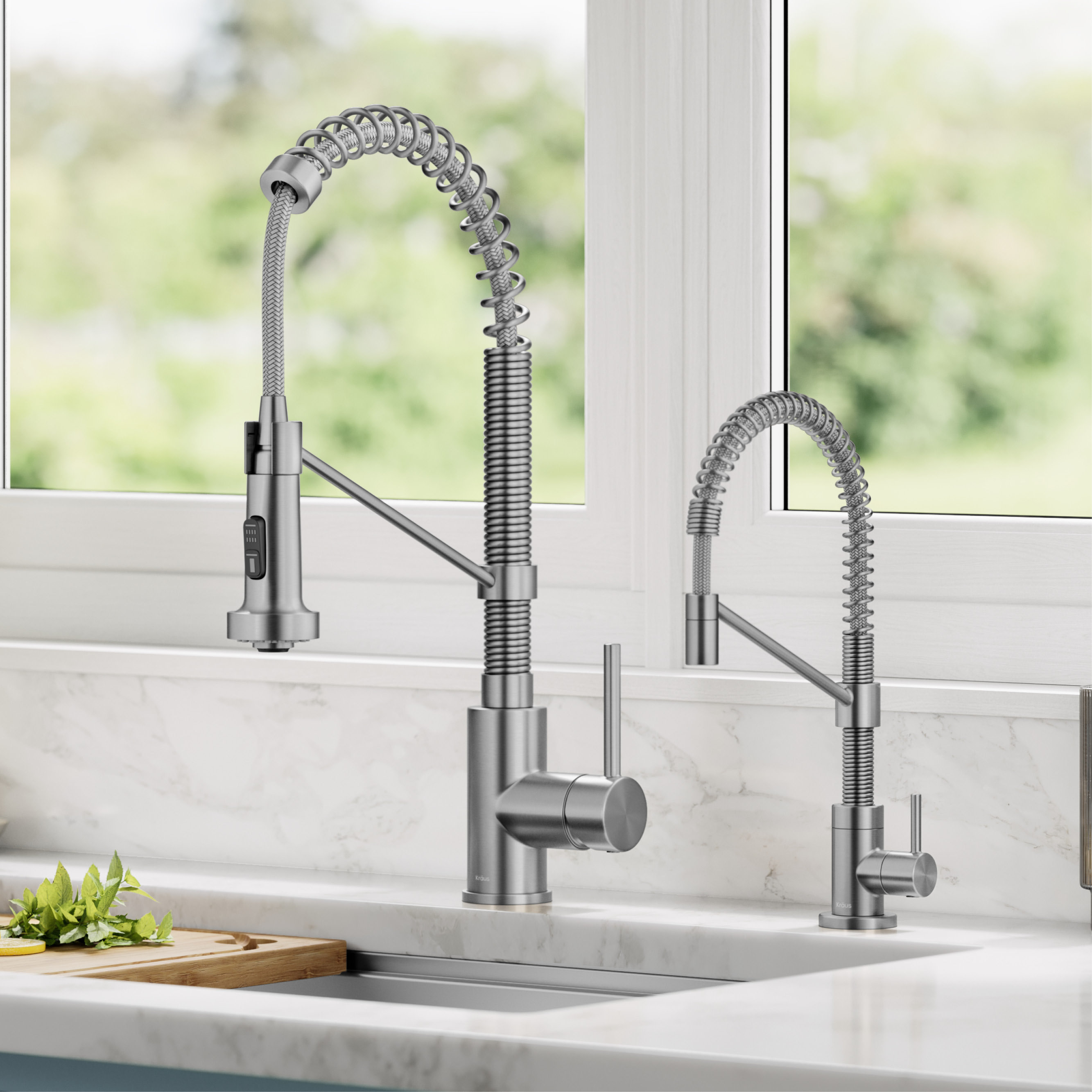 Kraus Bolden Commercial Style Pull Down Kitchen Faucet And Water Filter ...