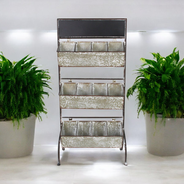 Gracie Oaks Galvanized 3 Tier Bucket & Reviews | Wayfair