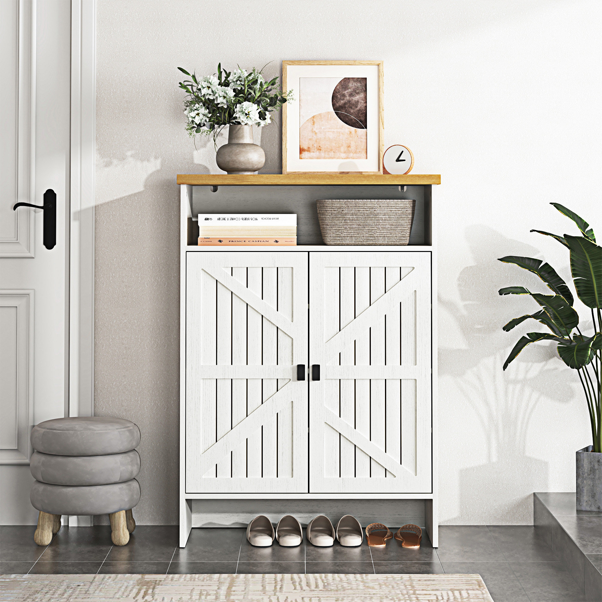 Ophelia & Co. Modern Minimalist MDF Shoe Cabinet - The Sliding Door ...