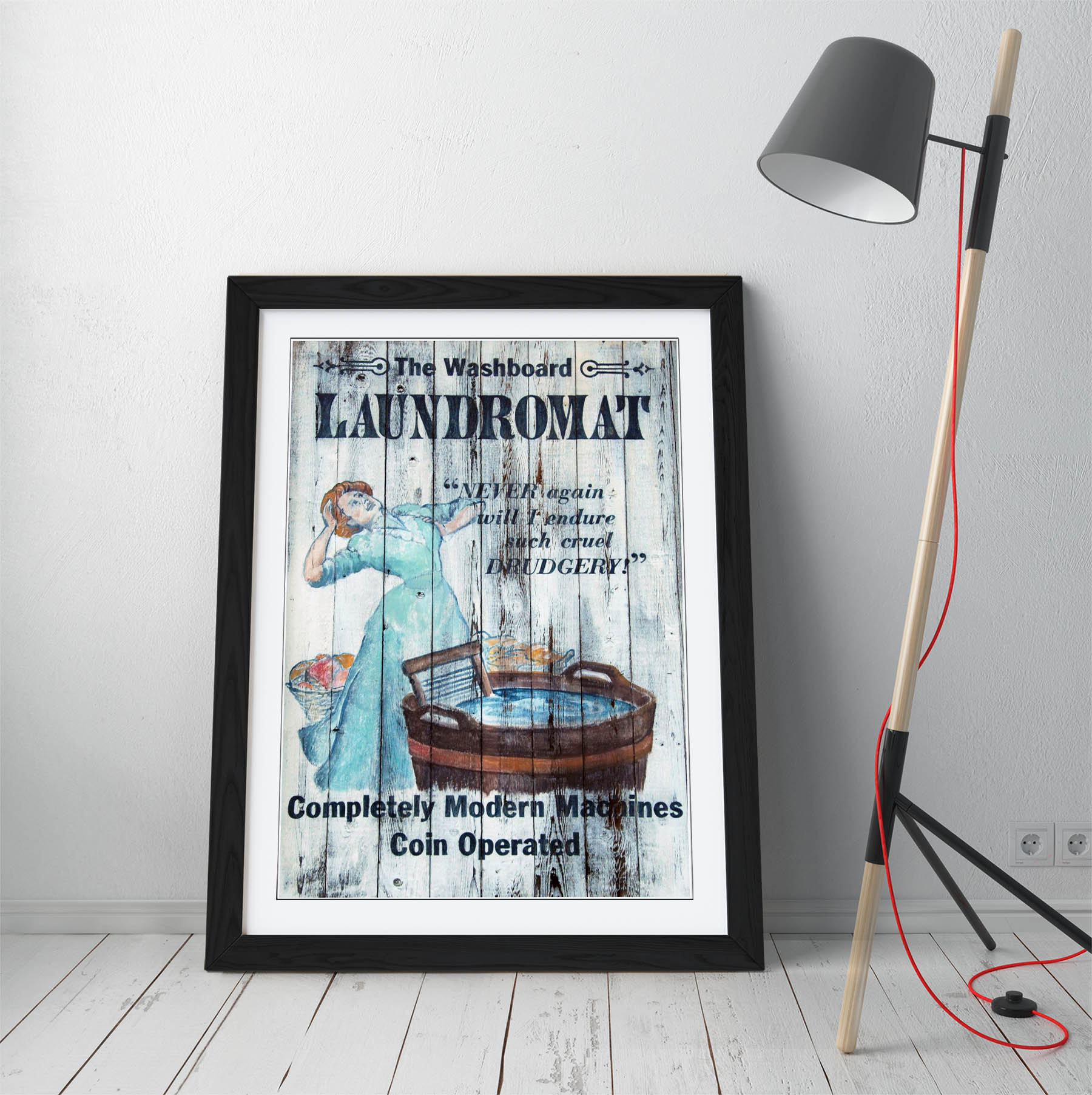 Happy Larry Vintage Wood Advert Poster Artwork Framed Wall Art Picture ...