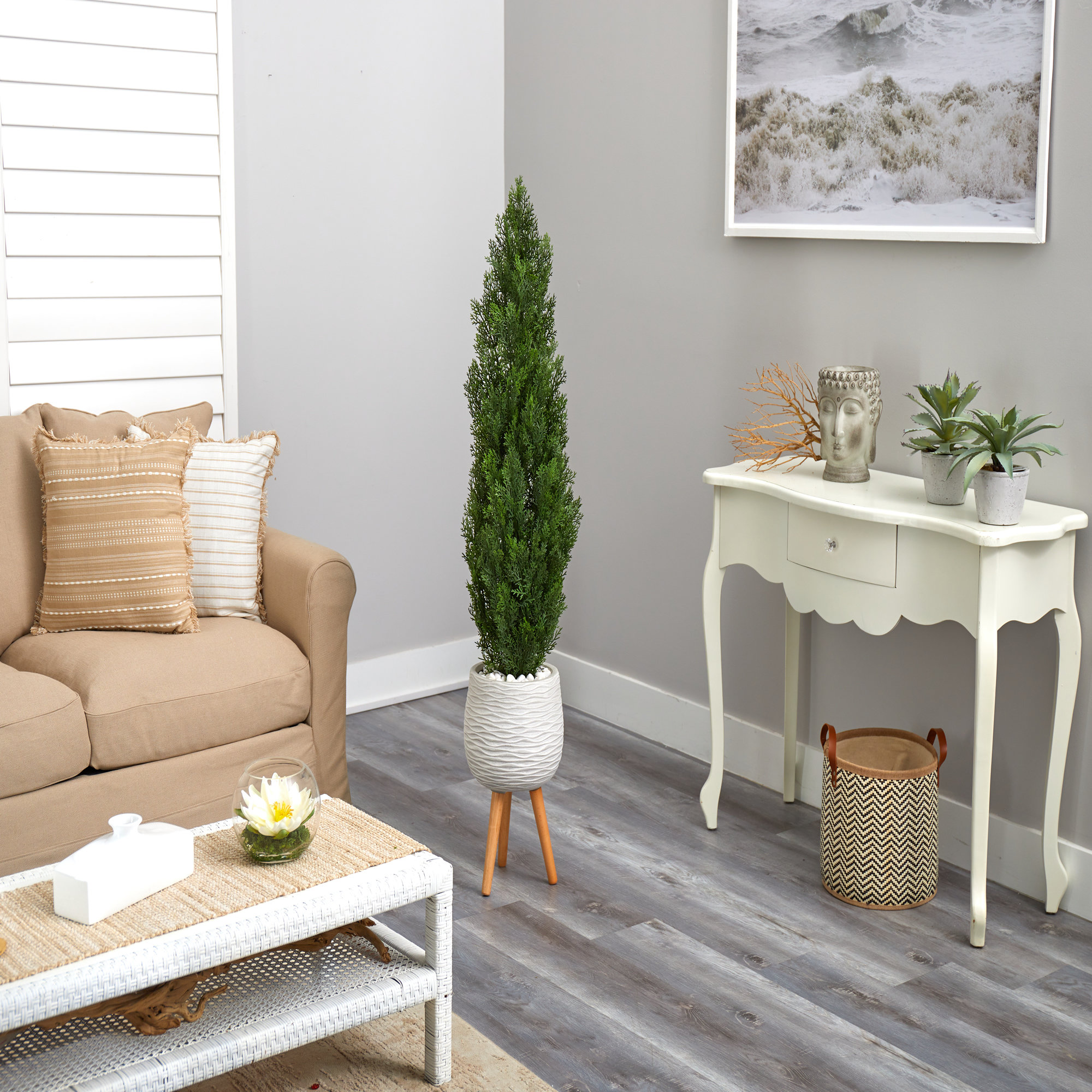 Primrue 60" Artificial Cedar Tree in Planter | Wayfair
