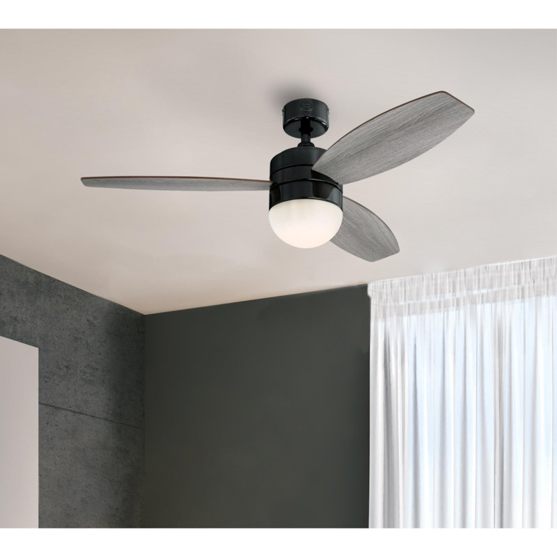 Latitude Run® 48-Inch 3-Blade Indoor Ceiling Fan, Dimmable LED Light ...