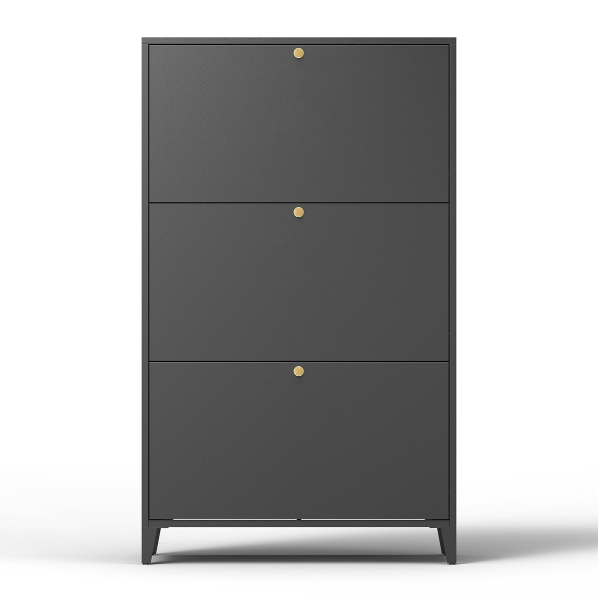 Red Barrel Studio 3 Drawer All Steel Shoe Cabinet, Freestanding Shoe ...