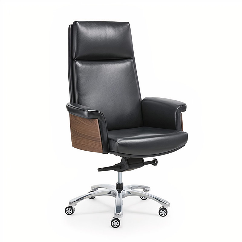 Ebern Designs Genuine Leather Executive Office Chair – High Back | Wayfair