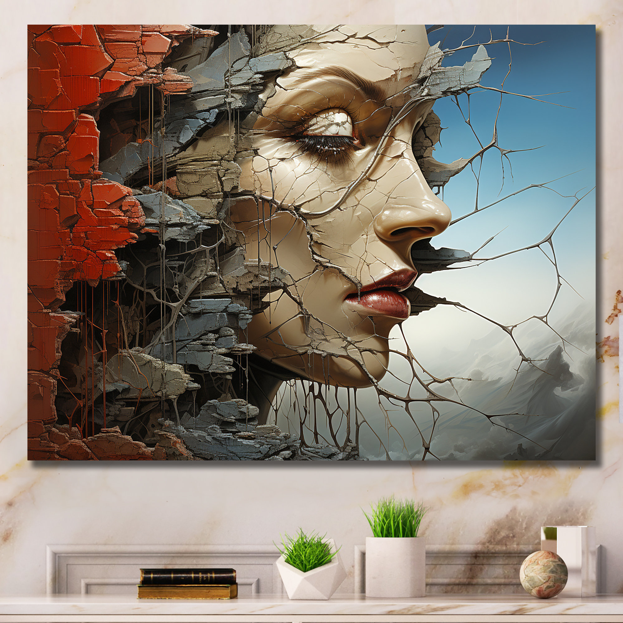 Design Art Surrealism Fragmented Realities Portrait I - Surrealism Wall ...