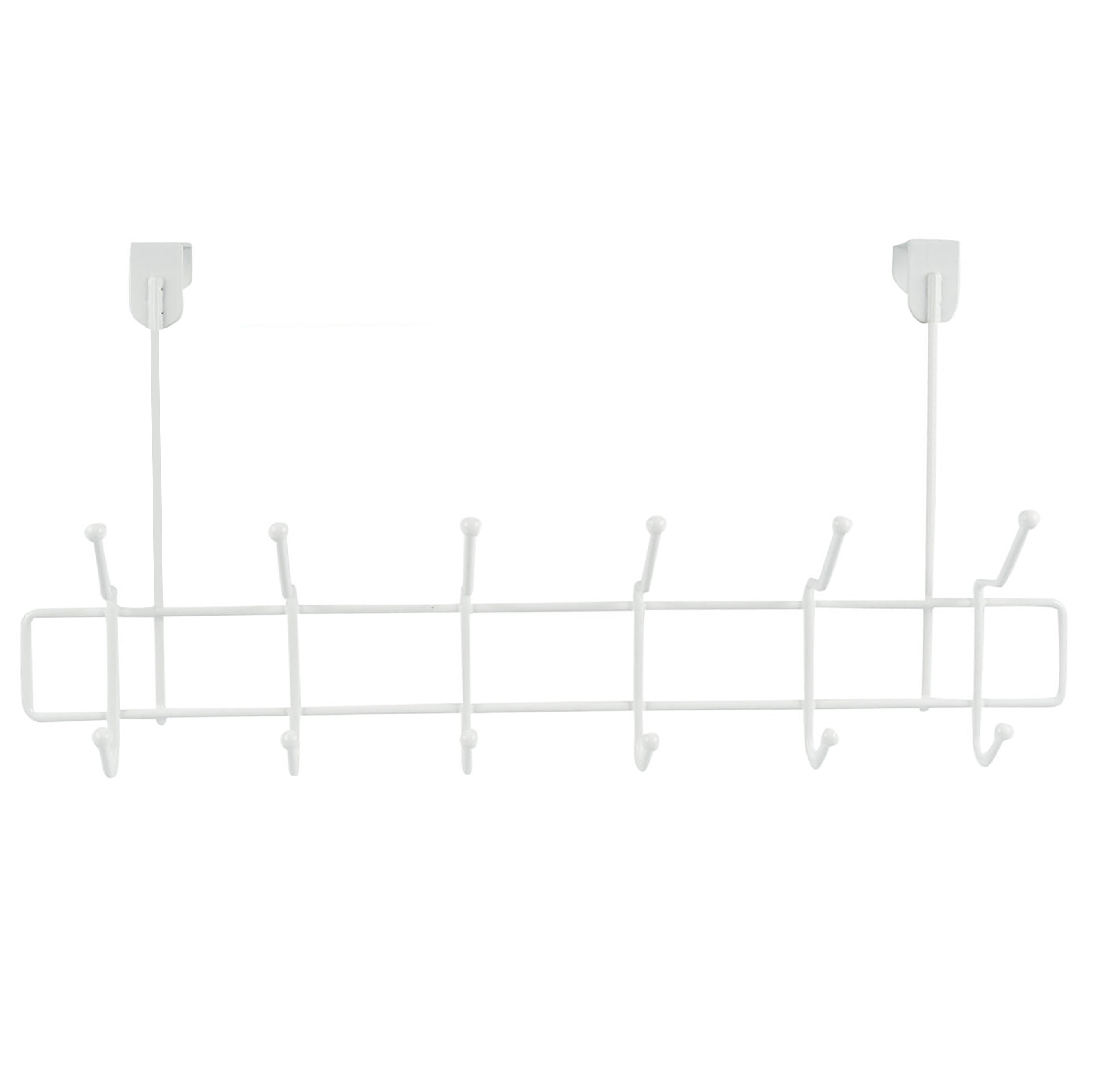 Rebrilliant White Over The Door Hanger Hanging Rack 6 Hooks Organizer ...