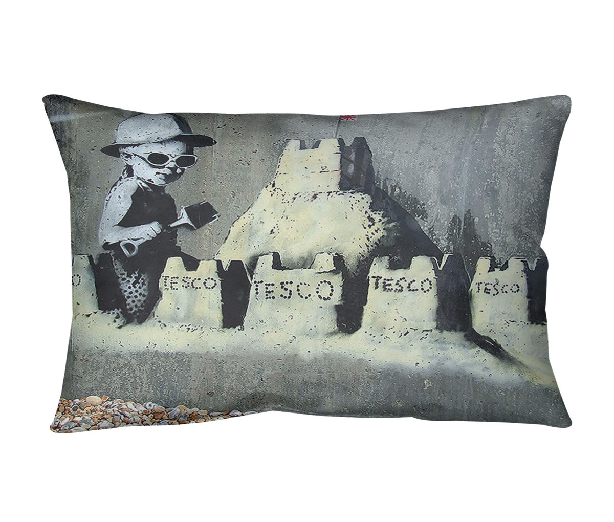 ArtVerse Tesco Sandcastle Indoor / Outdoor 14" Lumbar Pillow | Wayfair