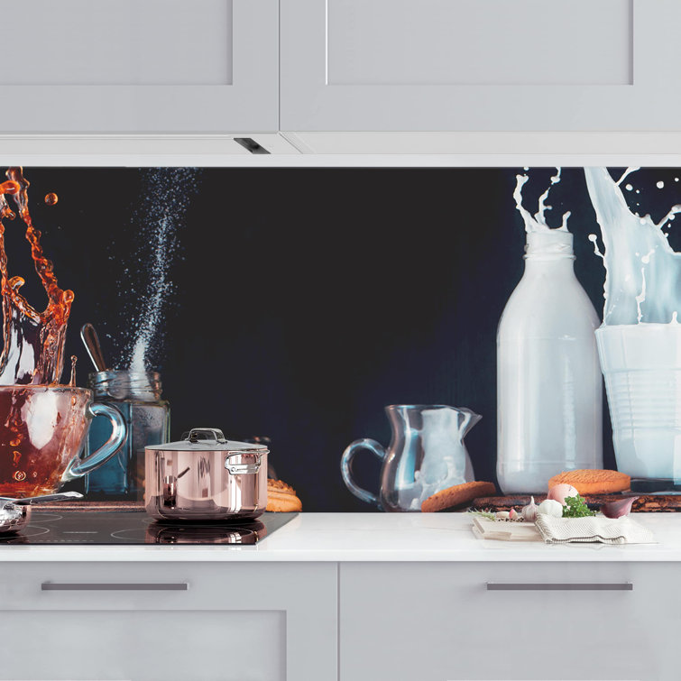 Ebern Designs Ahmarion 100 x 350cm PVC Tile in White/Tan/Brown/Black ...