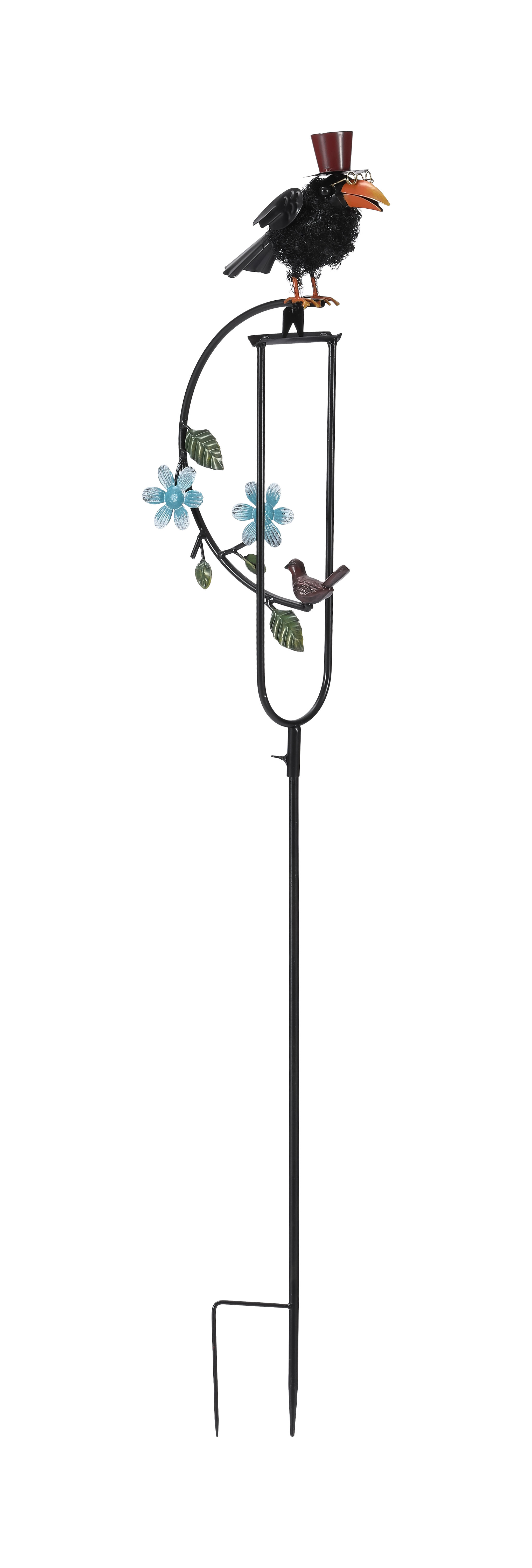 Arlmont & Co. Metal Crow Balancer Kinetic Garden Stake Outdoor Yard Art ...
