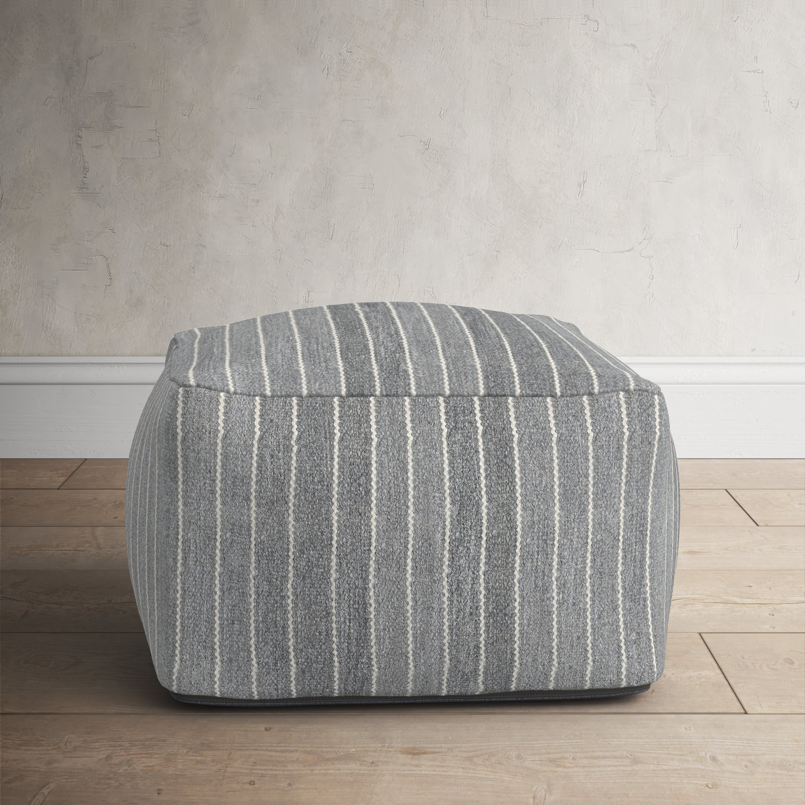Birch Lane™ Kat 22" Wide Square Striped Pouf Ottoman | Wayfair