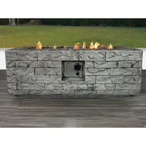Loon Peak® Fiber Reinforced Concrete Propane/Natural Gas Fire Pit Table ...
