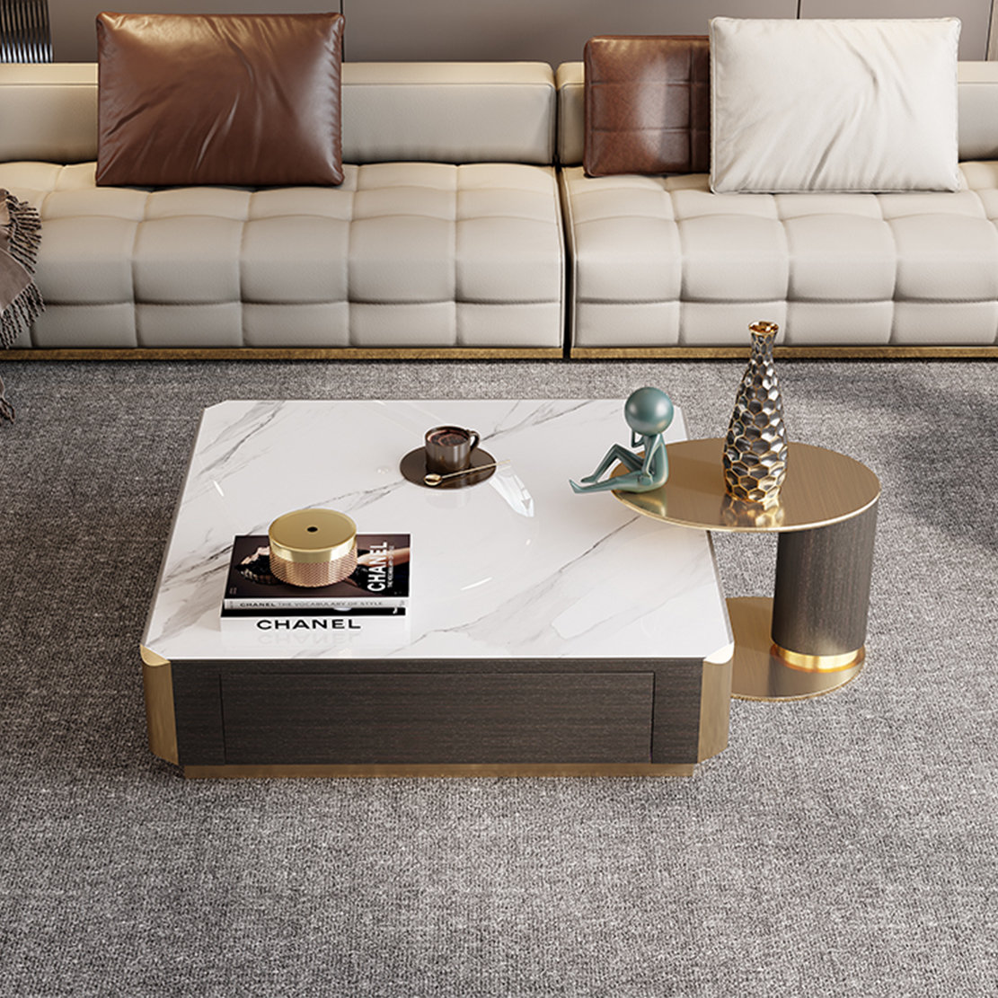 The Invincibles home Light luxury square rock panel coffee table | Wayfair
