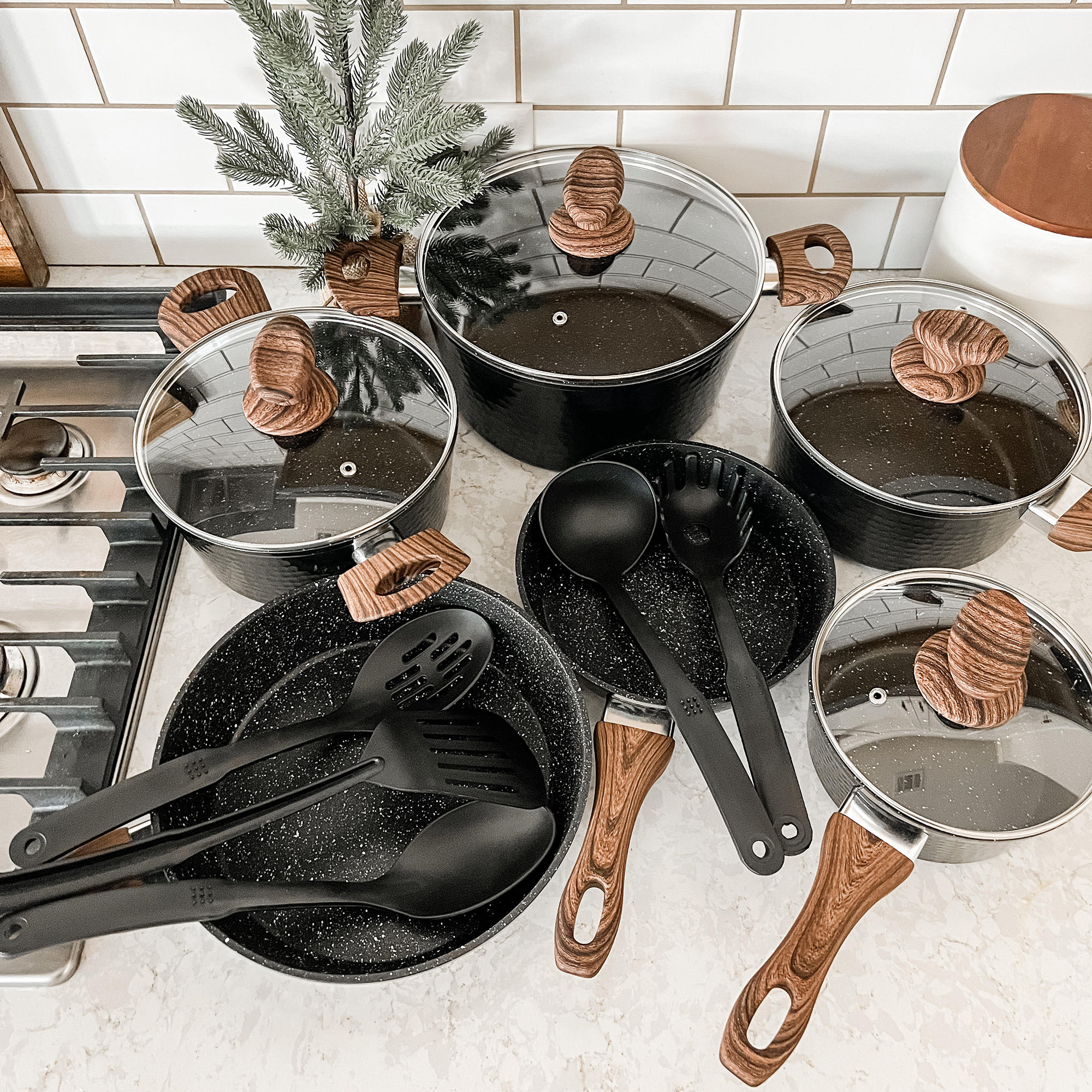 Prep & Savour 15 Piece Aluminum Non Stick Cookware Set & Reviews ...