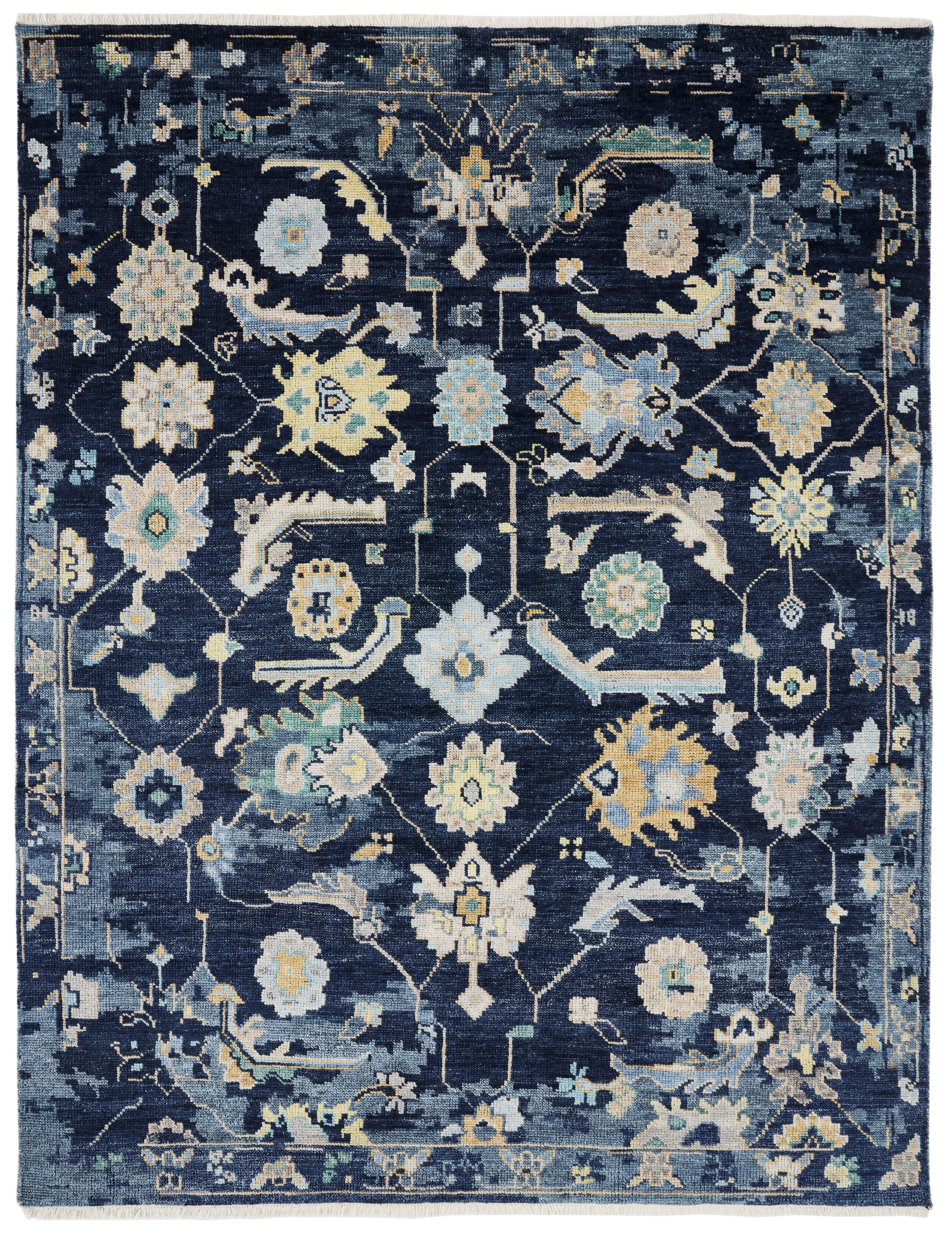 Madison Couture Rugs Timeless Fusion Navy Blue Hand-Knotted Wool ...