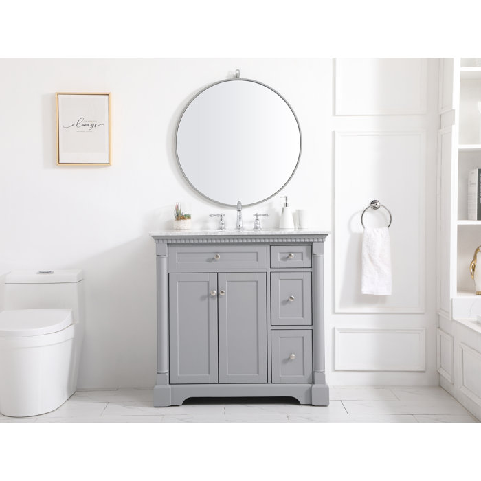 Red Barrel Studio® 36'' Single Bathroom Vanity with Marble Top ...