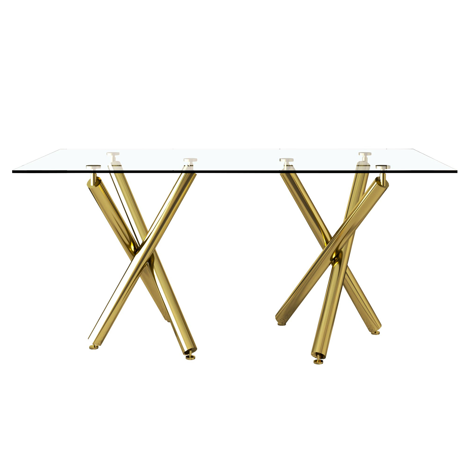 Mercer41 Large Rectangular 6 - 8 Seater Dining Table, 0.39" Tempered ...