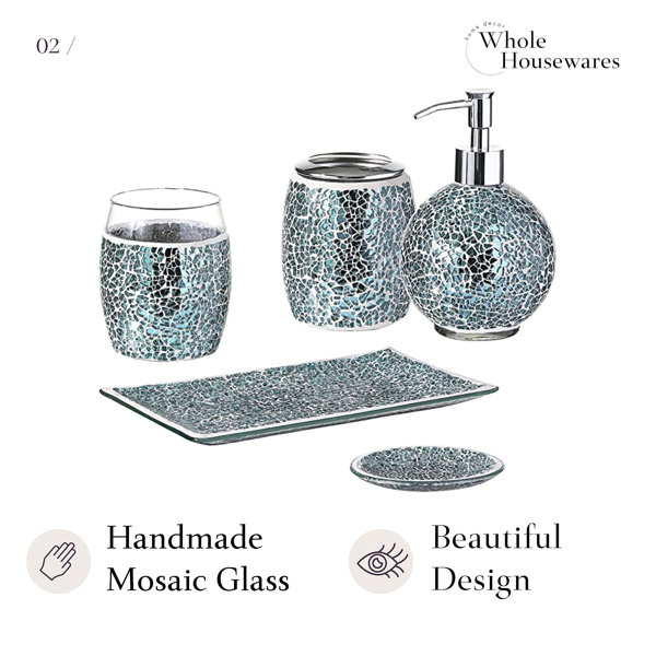 Whole Housewares 5 Piece Bathroom Accessory Set | Wayfair