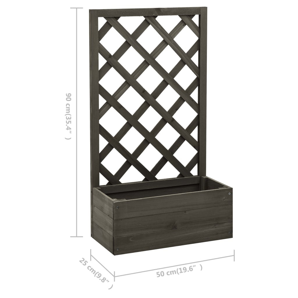 Gracie Oaks Planter Flower Box Trellis Raised Bed Outdoor Planter Solid ...
