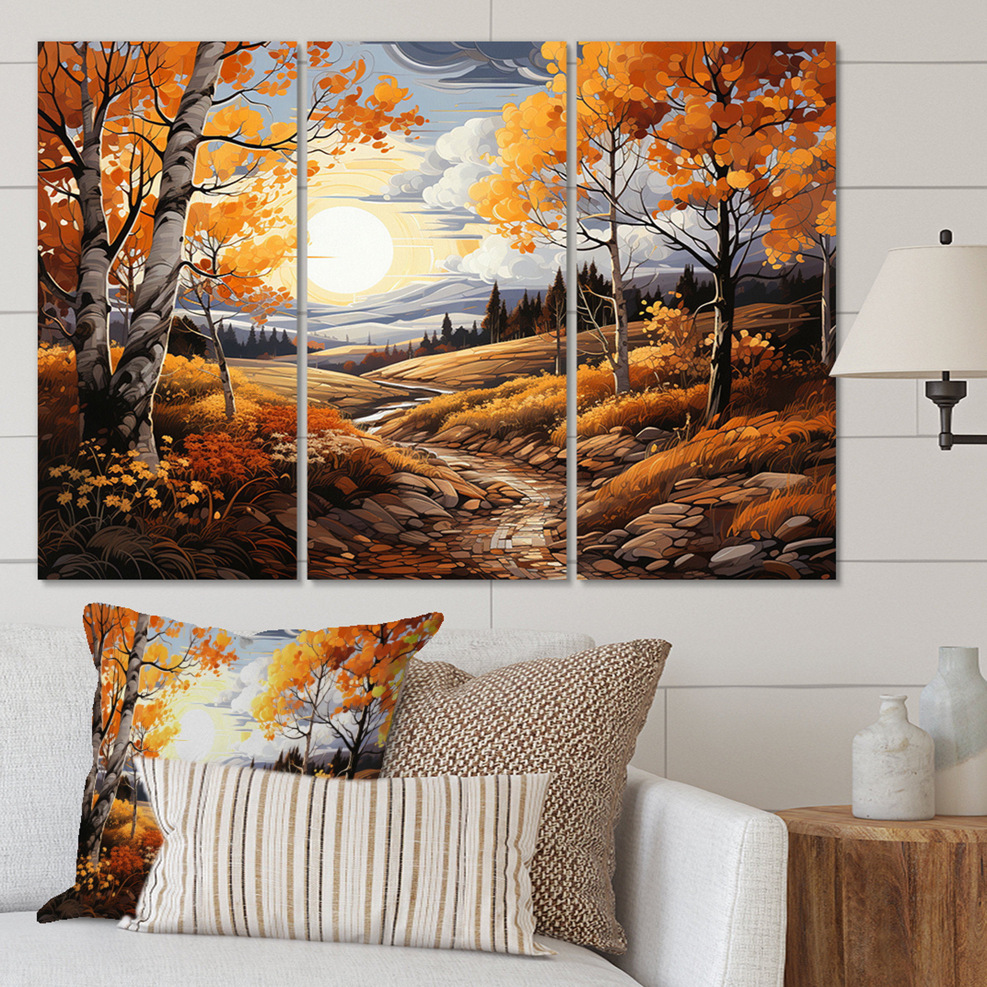 Winston Porter Birch Woods Gilded Pathway VII - Tree Birch Wall Art ...