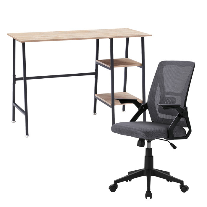 17 Stories Shallcross Home Office Desk & Chair Set Computer Desk and ...