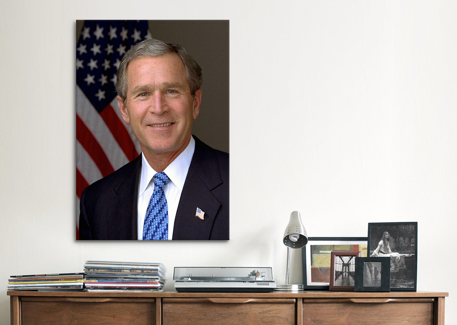 Winston Porter Political George W. Bush Portrait - Wrapped Canvas ...