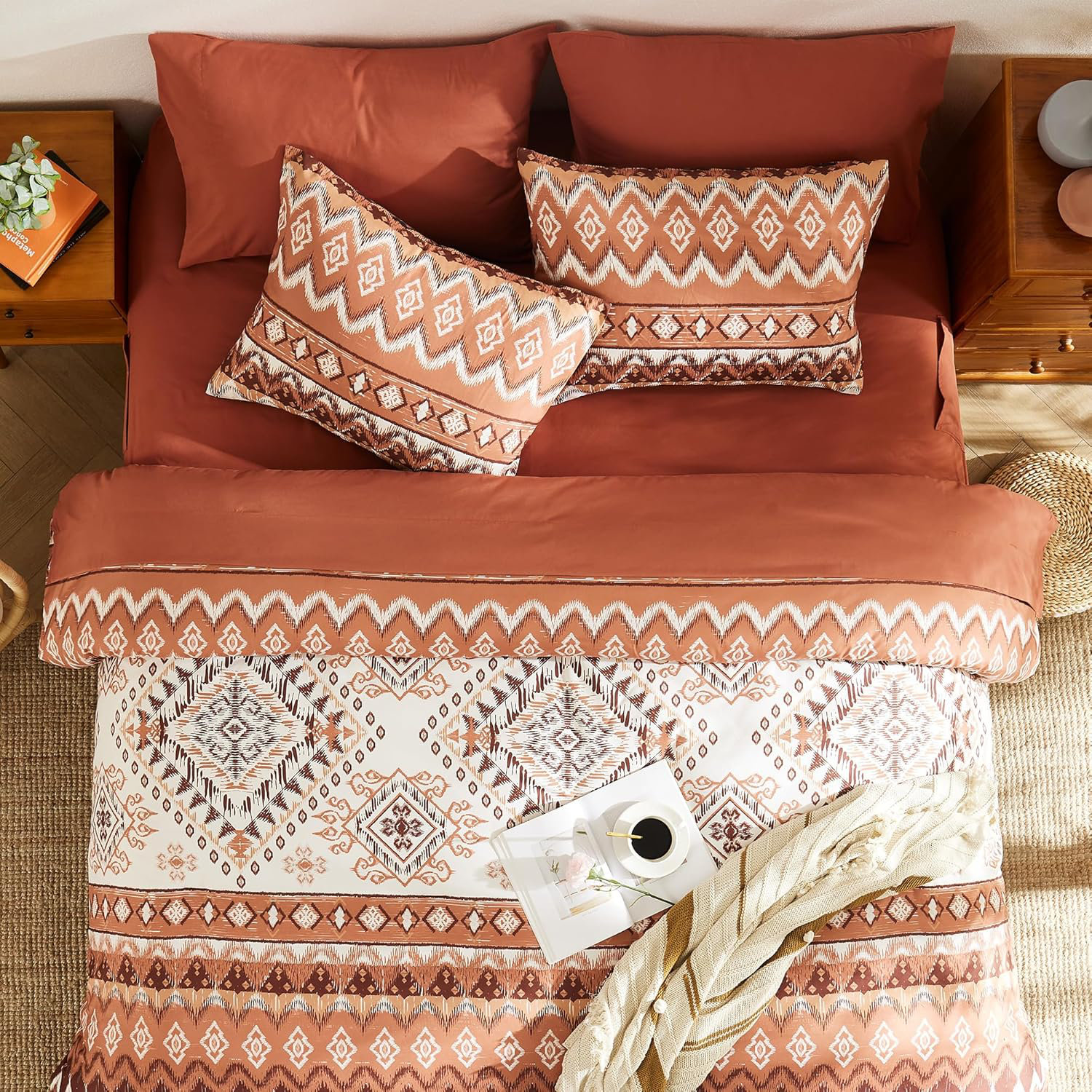 CoastalCart Comforter Set, Boho Aztec Comforter Set 7 Pieces, All ...