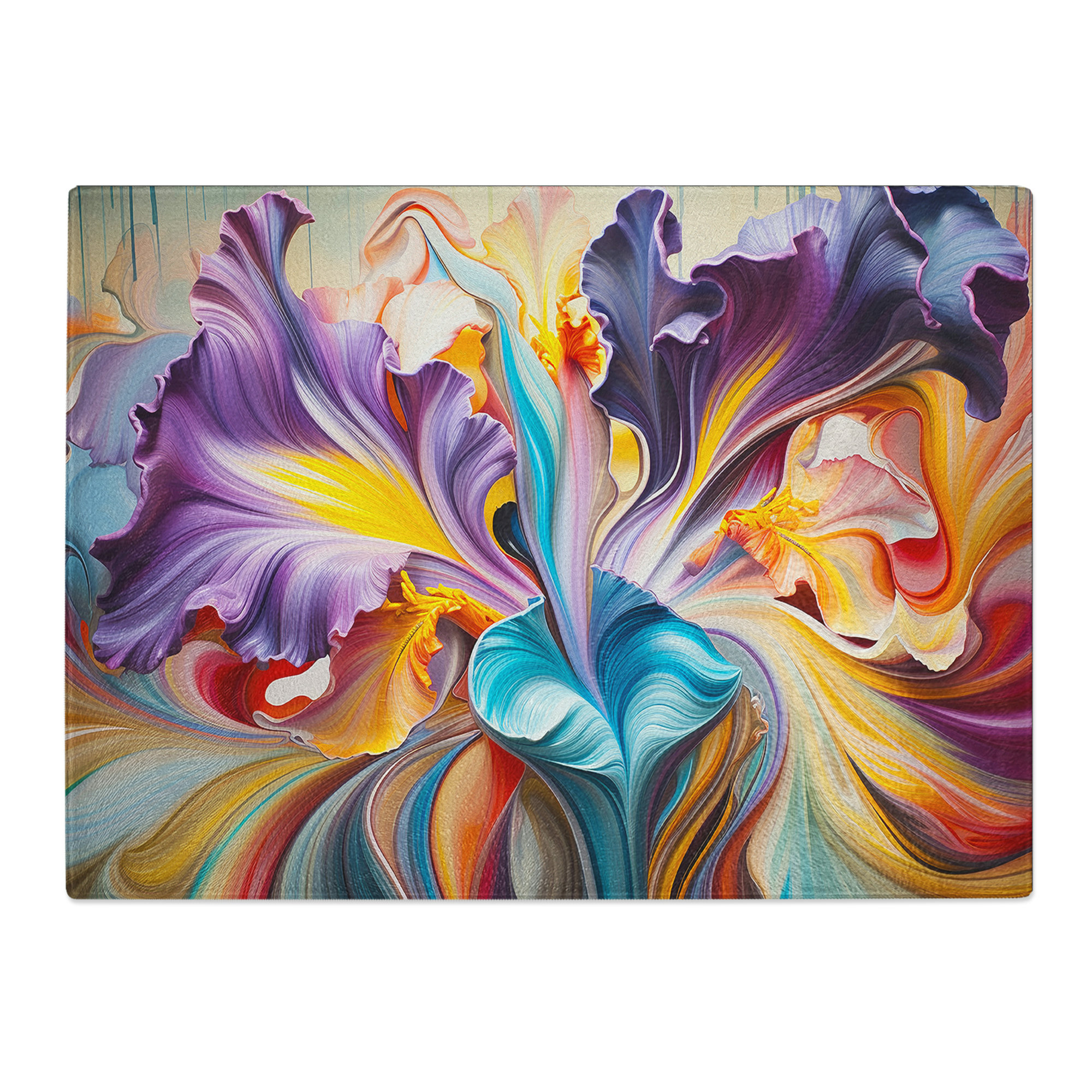 George Oliver Iris Flower Action Glass Chopping Board | Wayfair.co.uk