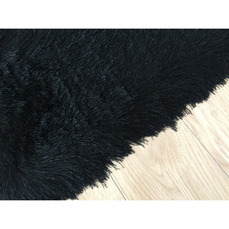 Everly Quinn 5' x 7' Black Shag Hand Tufted Area Rug | Wayfair