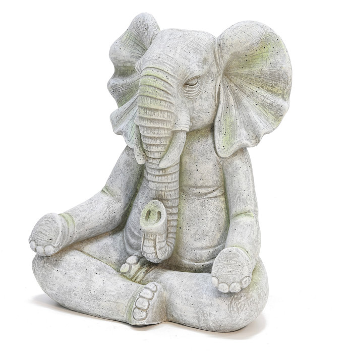 Langley Street Lach Elephant Magnesium Oxide Garden Statue & Reviews ...