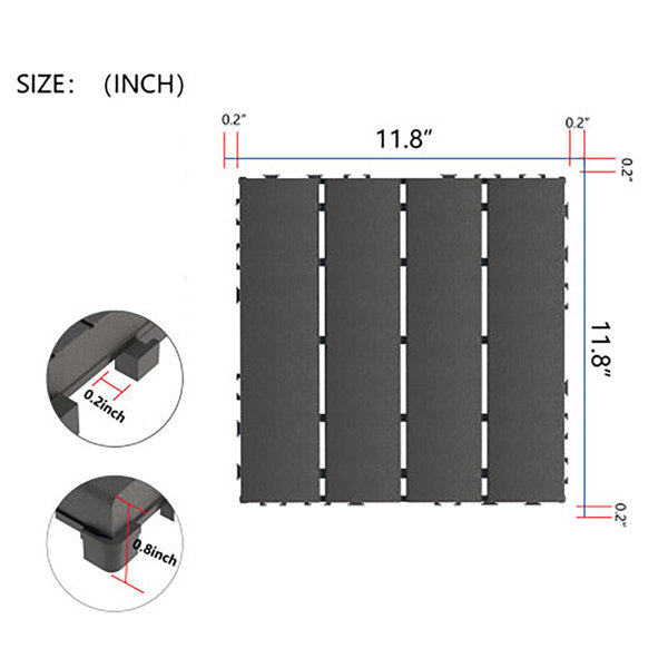 EvoNet 44 Packs 12x12 Inch Interlocking Decking Tiles, Pp Material ...