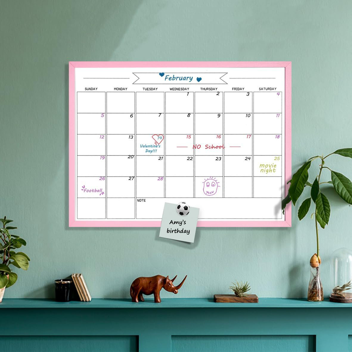 Inbox Zero Erase Monthly Calendar Board, Magnetic Whiteboard For Wall ...