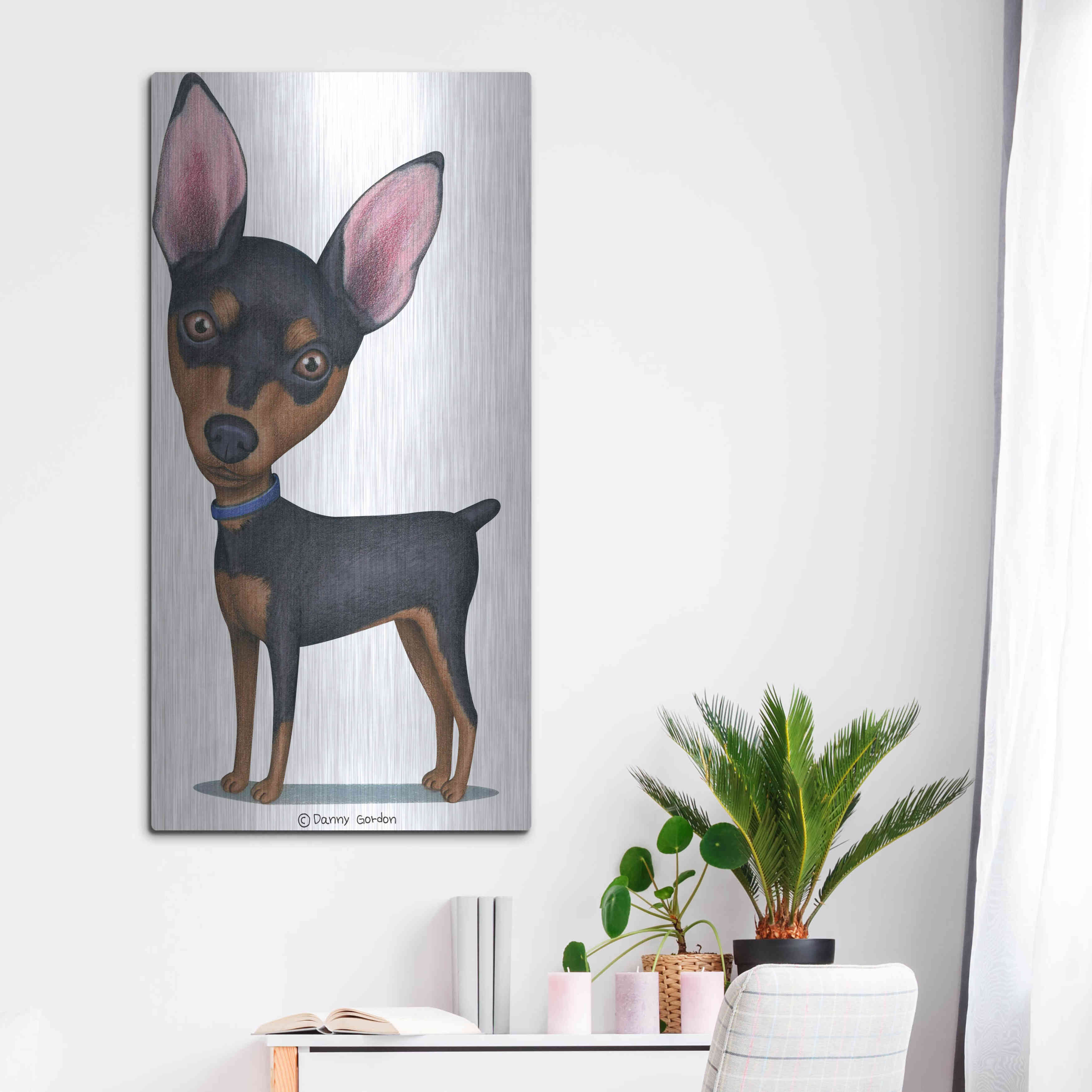 Lark Manor 'Miniature Pinscher Blue Collar' by Danny Gordon Art, Metal ...