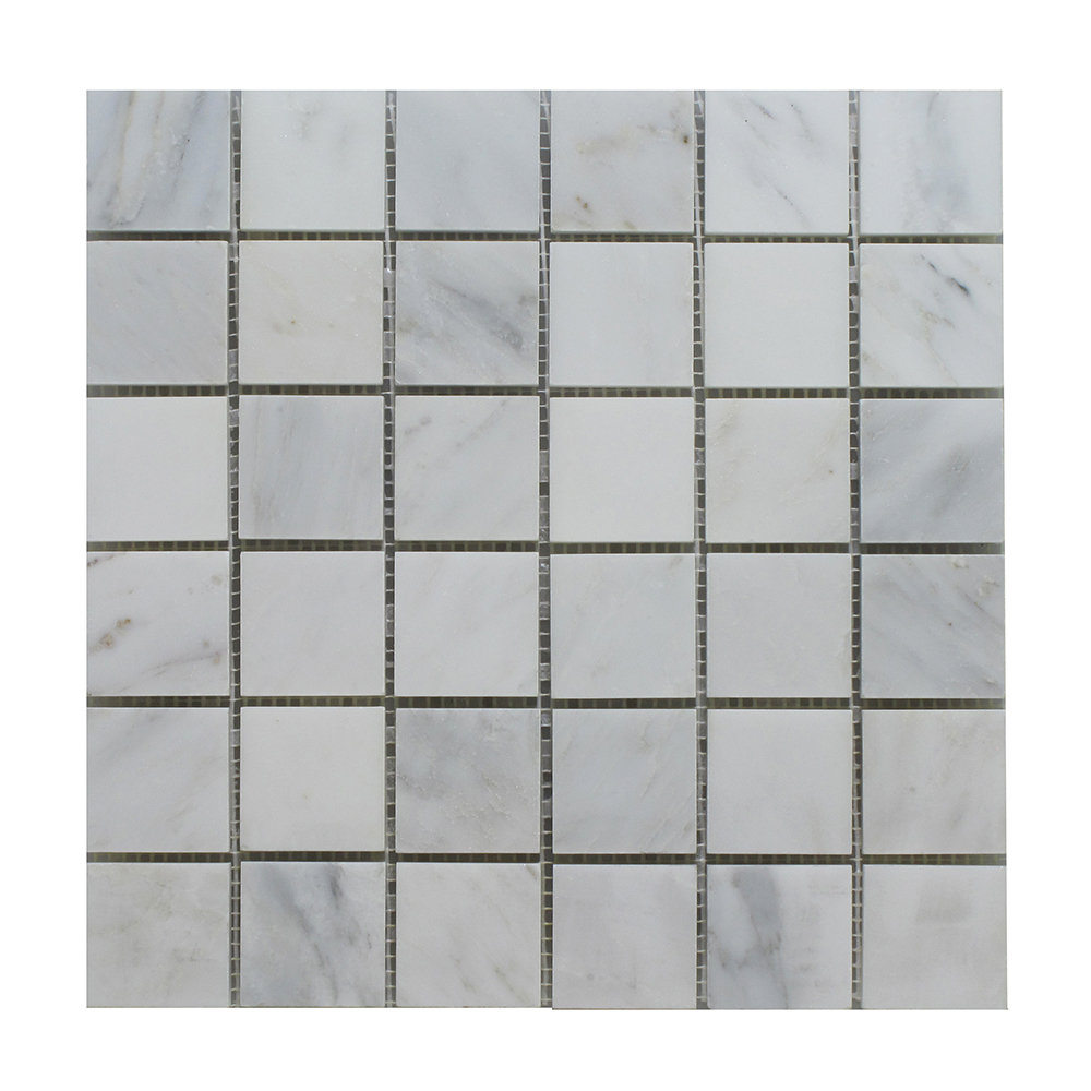Seven Seas Collection Arabescato Natural Stone Grid Mosaic Wall Tile ...