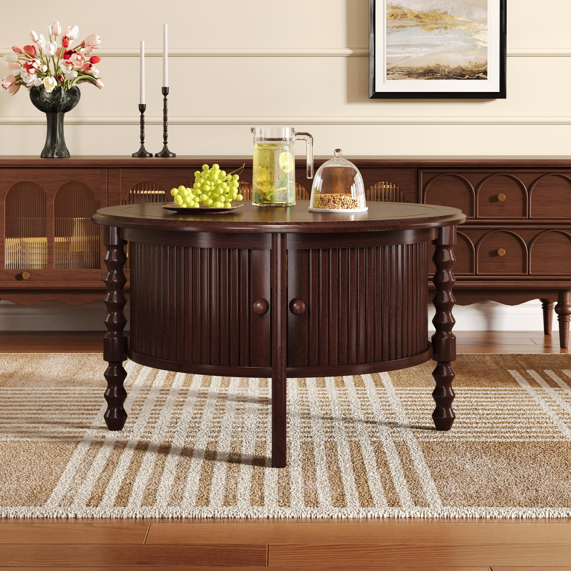 Alcott Hill® Vintage round coffee table with storage space | Wayfair