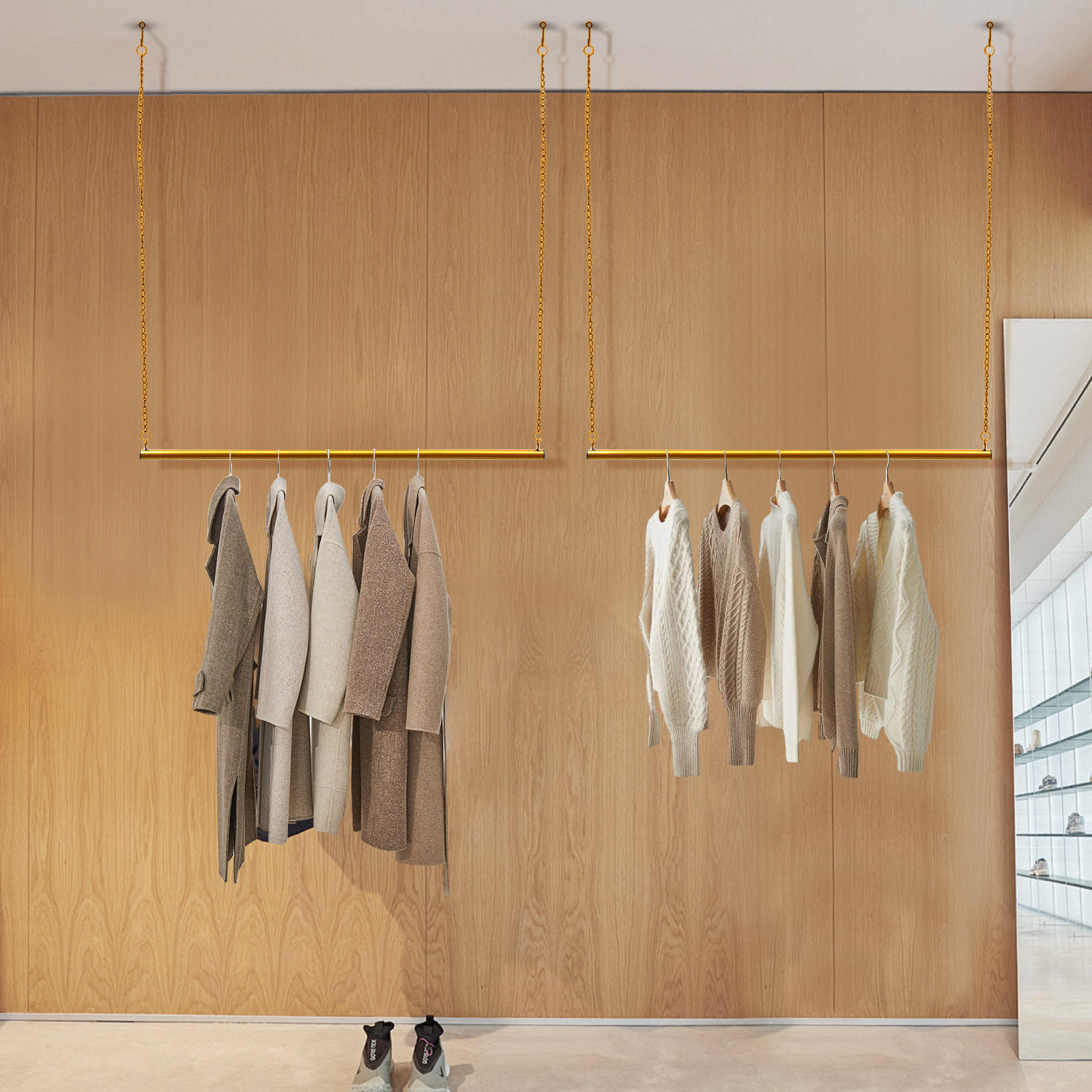 Mercer41 Marly 47.24'' Carbon Steel Wall Mounted Clothes Rack - Wayfair ...