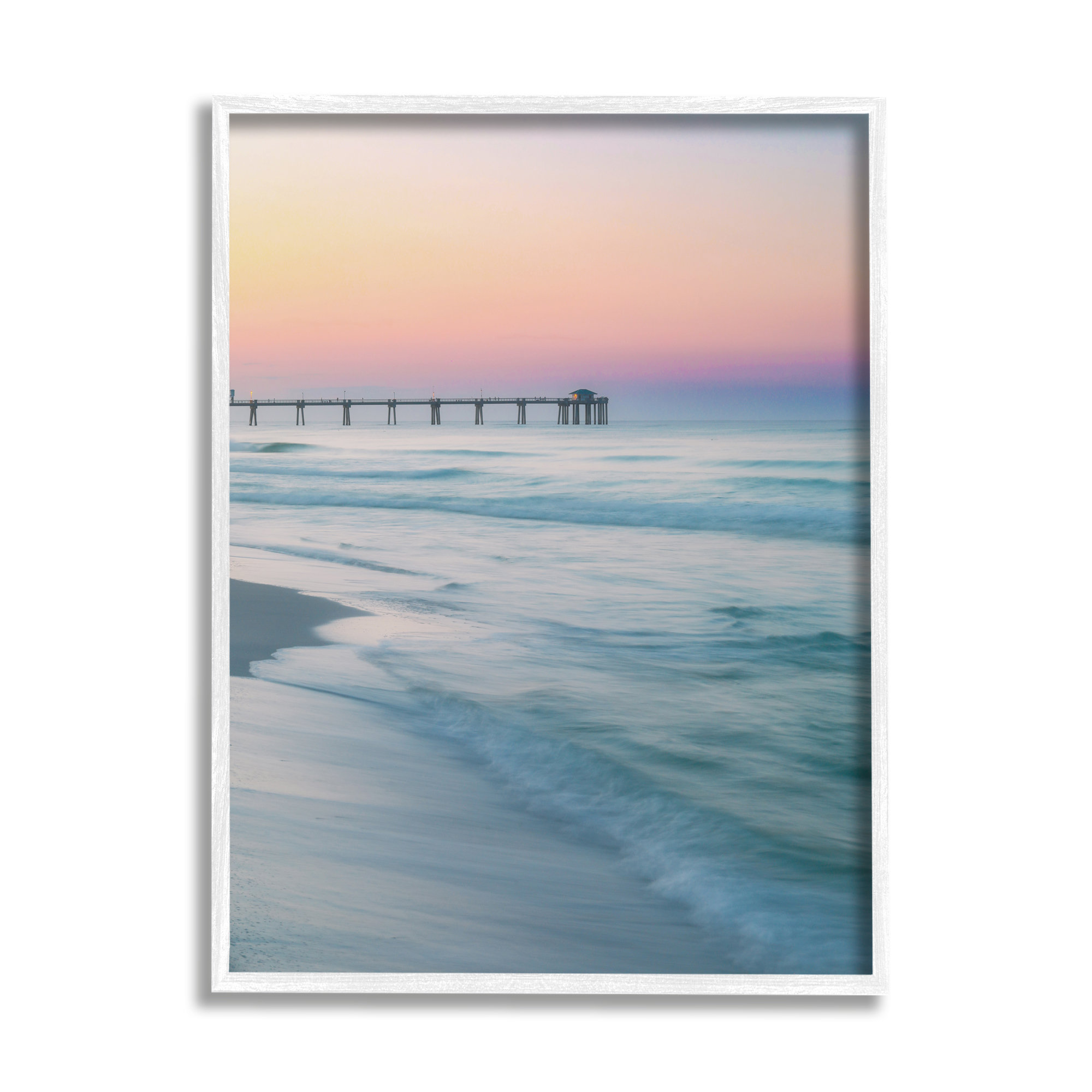 Stupell Industries Ba-101-Framed Beach Waves Photography On Canvas by ...
