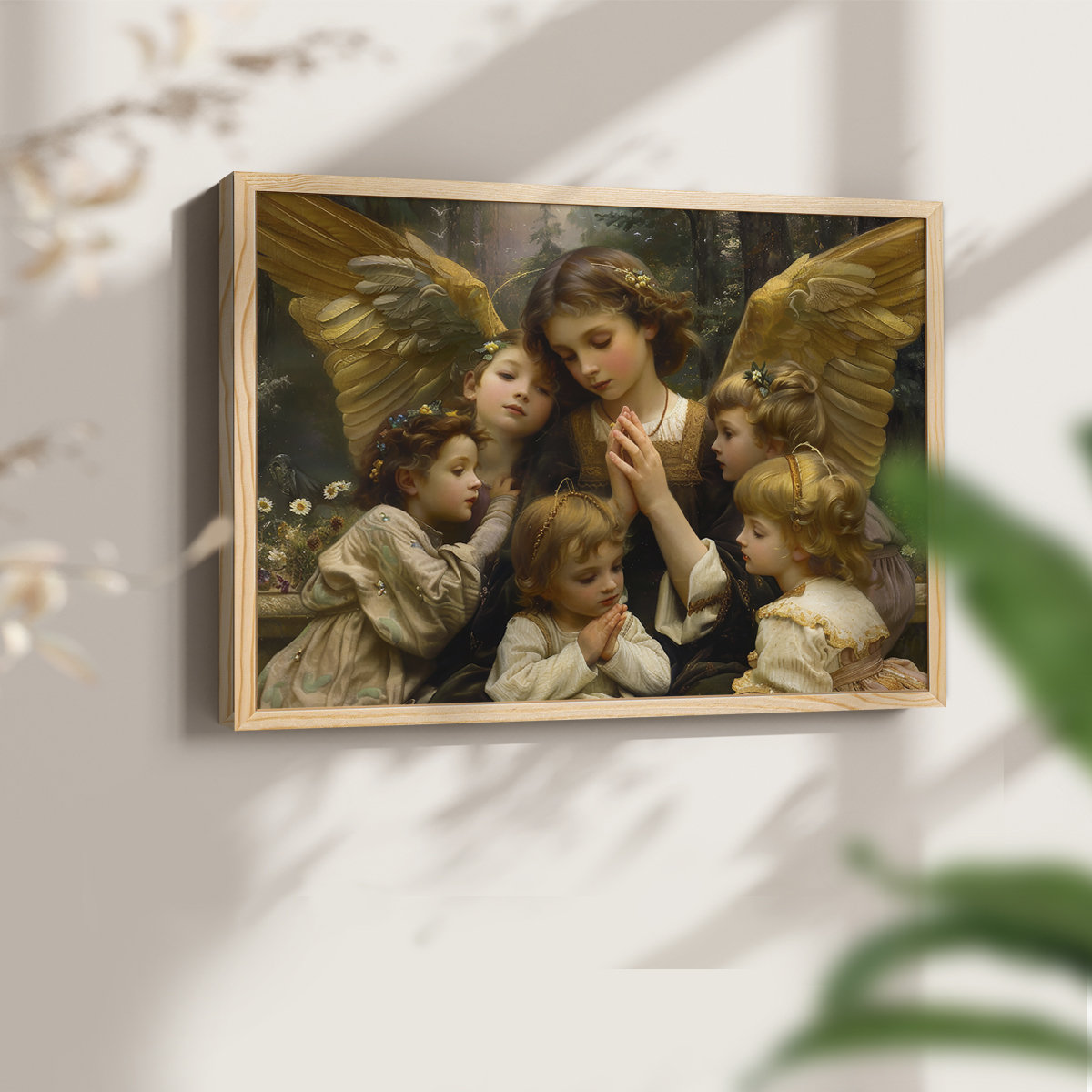 Fleur De Lis Living Angels From Above-C -Framed Print - Restickable ...