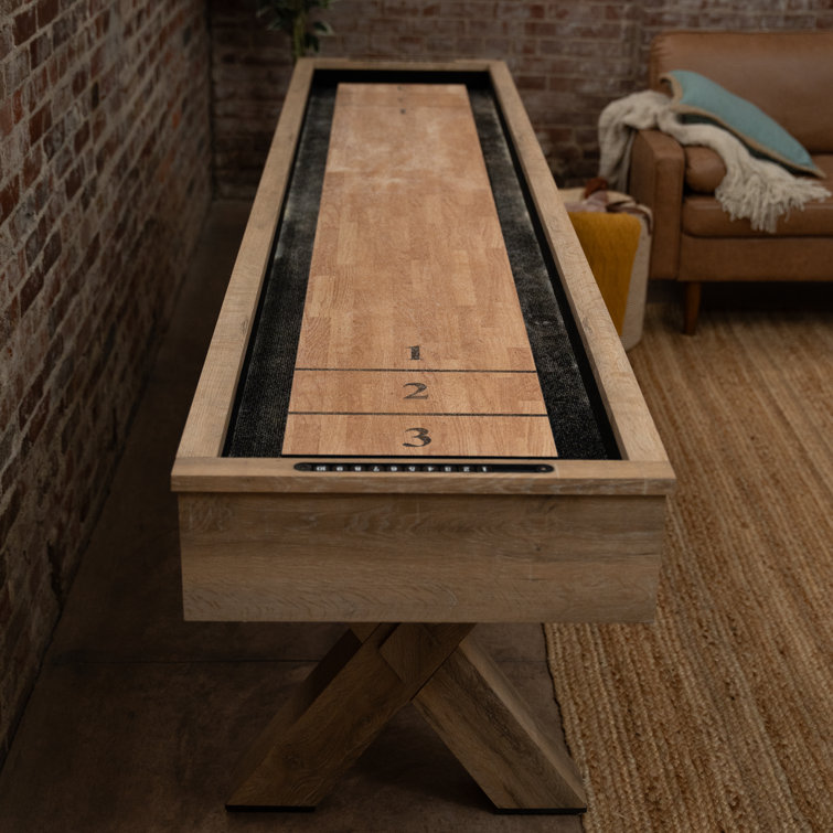 American Legend White Oak LED Shuffleboard Table with Buffet Top ...