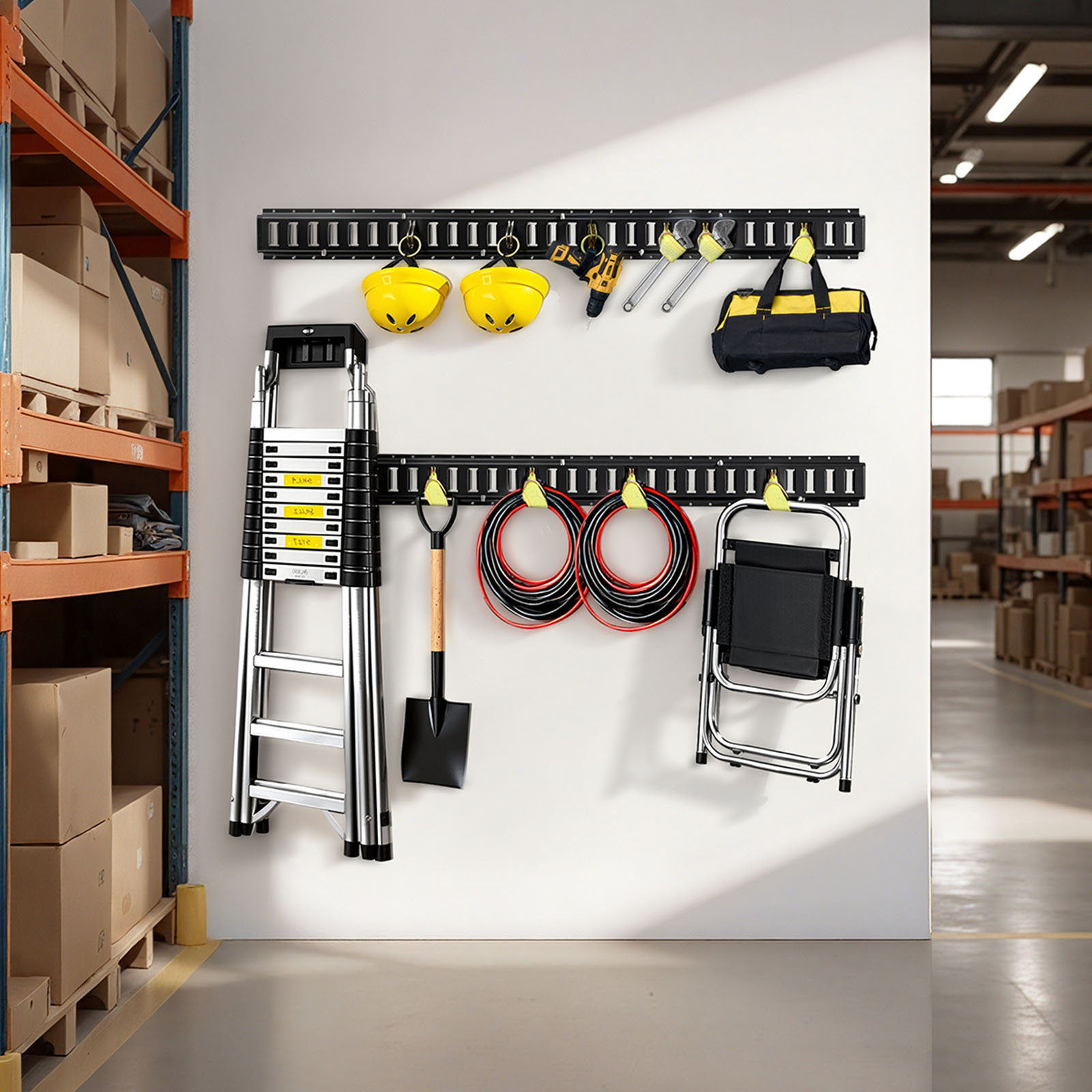 VEVOR E-Track Tie-Down Rail Kit, 5 ft E Track Rails, Includes 2 Ratchet ...