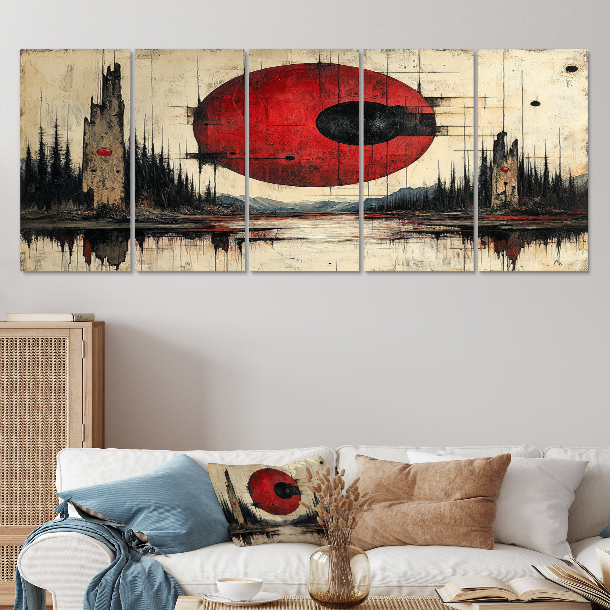 Millwood Pines Canadian Inuit Art In Red And Black Tones - Canadian ...