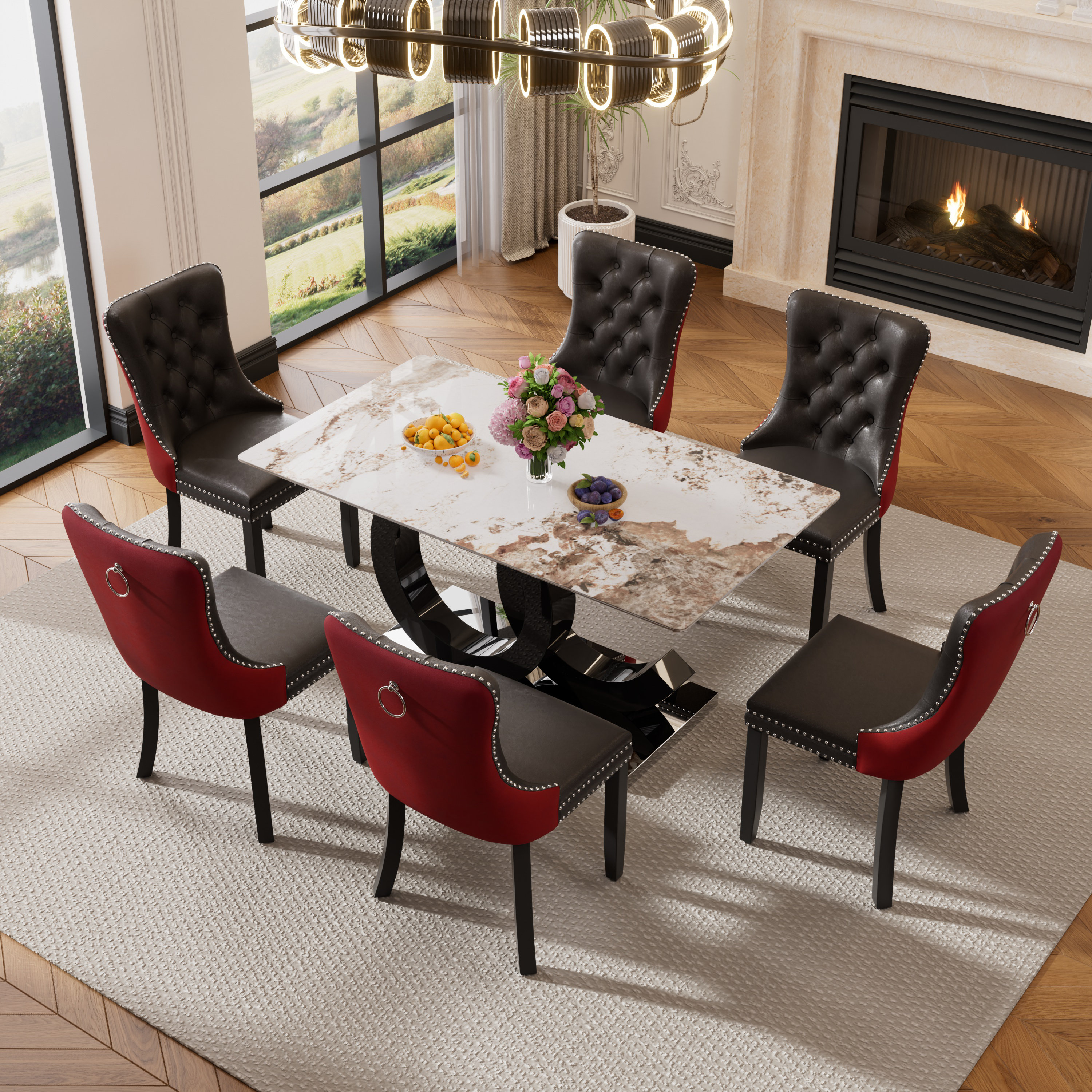Ivy Bronx Lucillo Rectangular 63'' L x 31.5'' W Dining Set | Wayfair