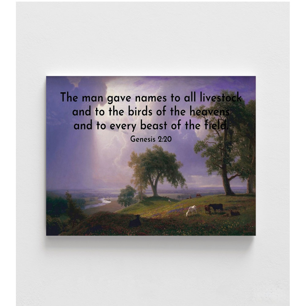 WeFrameArt California Spring By Albert Bierstadt, Framed Genesis 2:20 Bible Verse Print ...