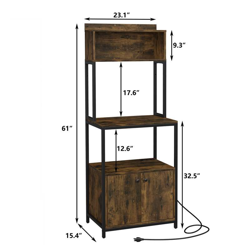 17 Stories Kellyjean 61'' Kitchen Pantry with Microwave Shelf and ...