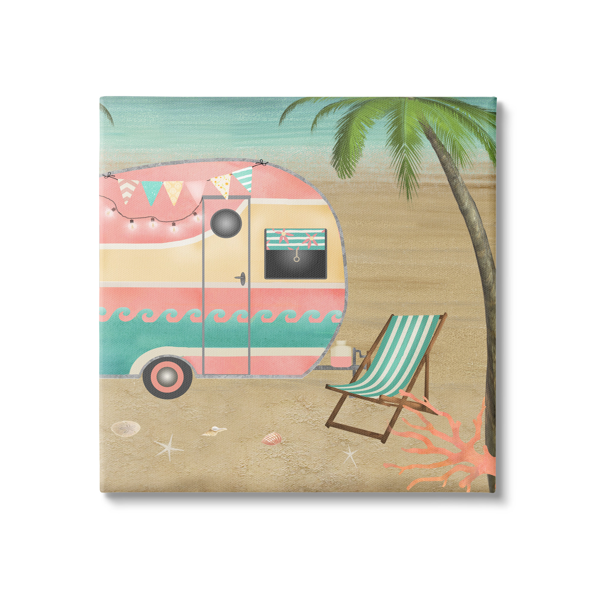Stupell Industries Summer Camping Caravan Starfish | Wayfair