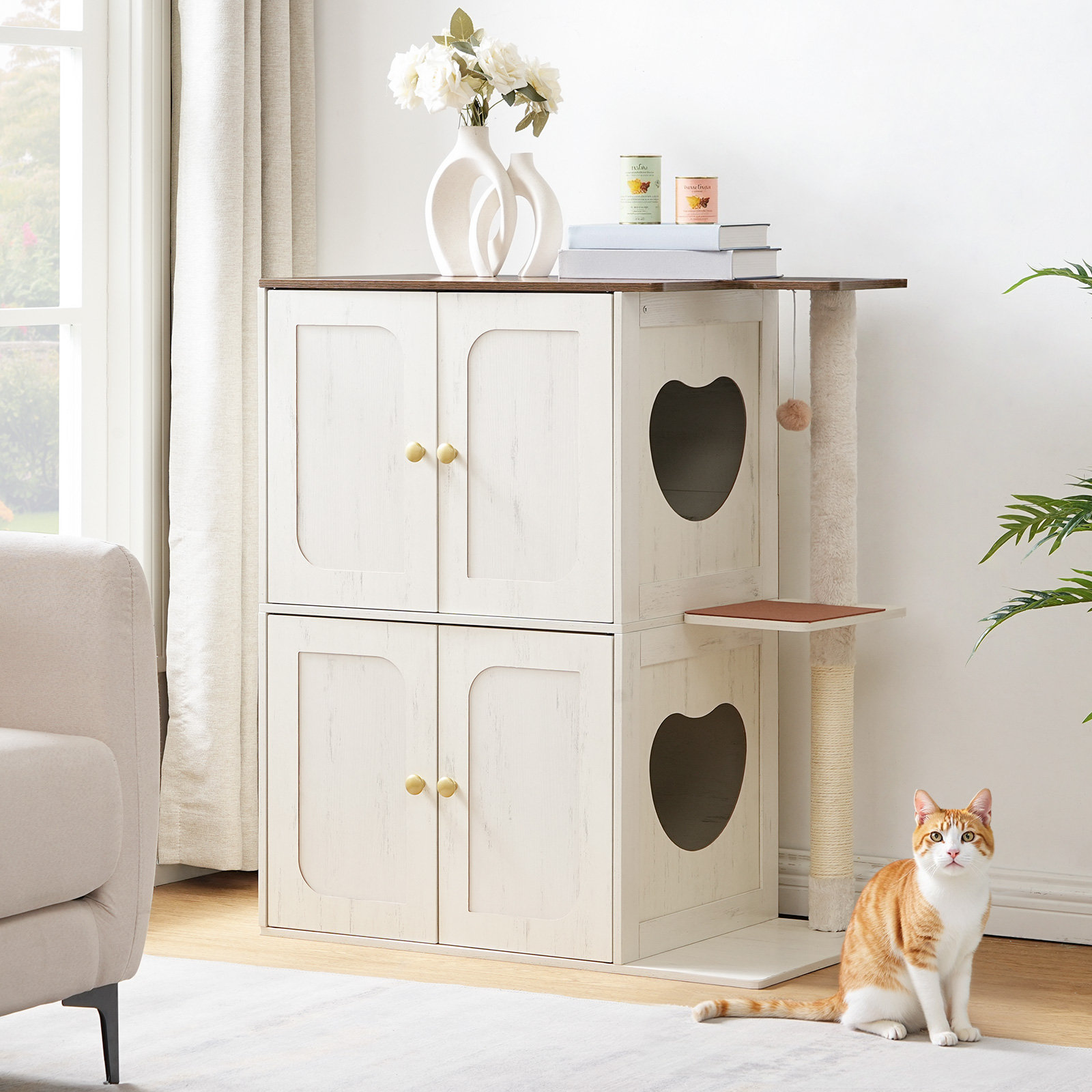 Tucker Murphy Pet™ 2-Tier Cat Litter Box Enclosure & Reviews | Wayfair