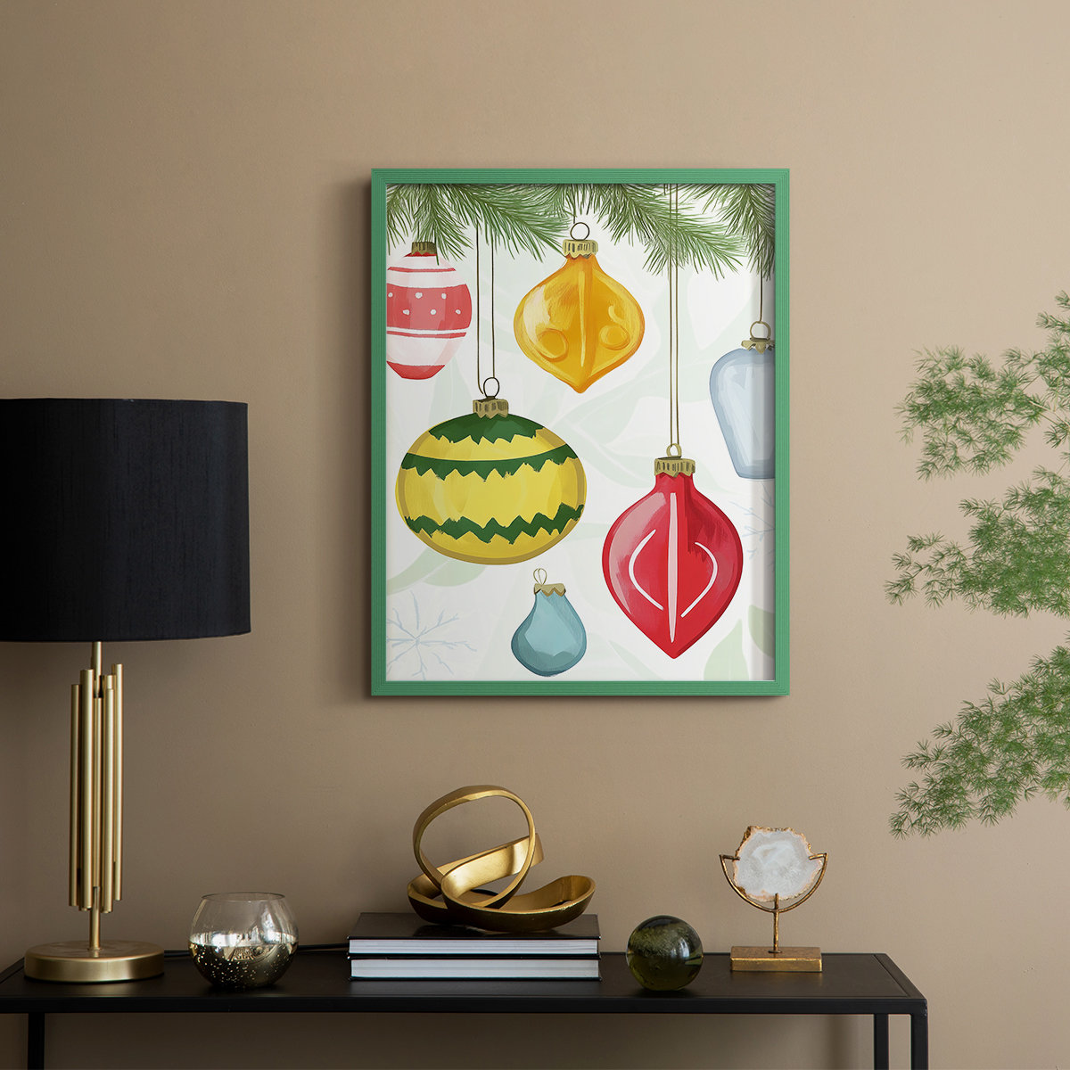 The Holiday Aisle® Christmas Holiday Art CVII Framed Print - Solid Wood ...