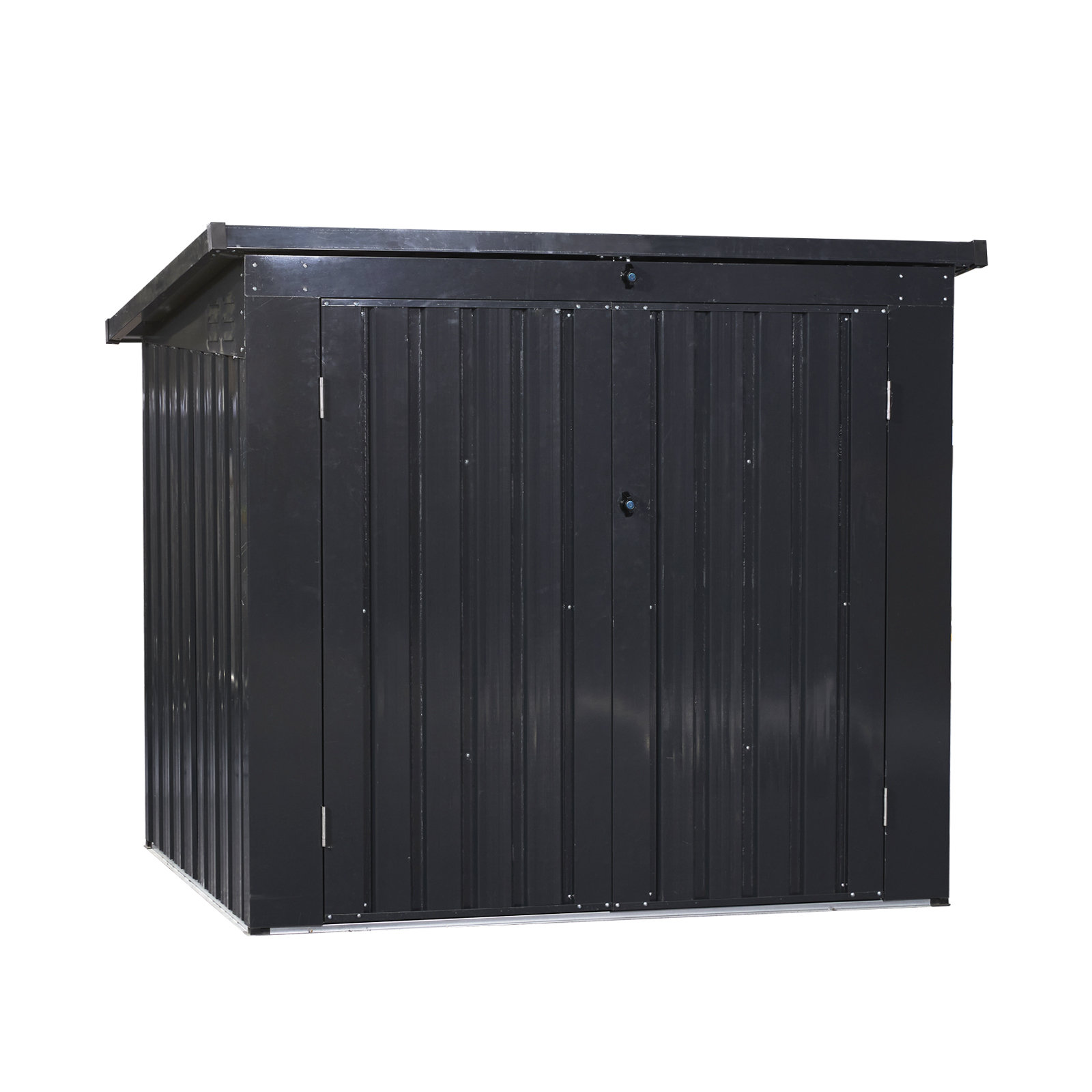 YUEJUFANG Garbage Bin Shed Stores 2 Trash Cans, Metal Outdoor Bin Shed ...